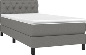 vidaXL Box spring postel s matrací a LED 80 x 200 cm textil [3133350] Barva: tmavě hnědá