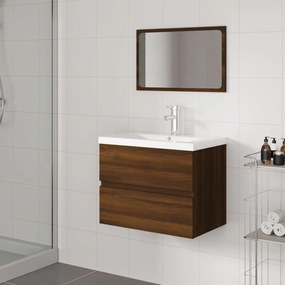vidaXL Set koupelnového nábytku dřevotříska [3071586] Barva: hnědý dub
