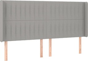 Box spring postel s matrací a LED světle šedá 160x200 cm textil 3139045