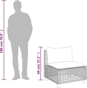 5dílná zahradní sedací souprava s poduškami černá polyratan 3261836