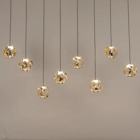 Závěsné LED svítidlo Benelux Organic Crystal Gold 8 Lineo