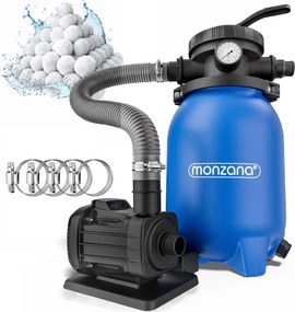 Písková filtrace k bazénu AQUA s filtračními kuličkami, 5 000 l/h, modrá Monzana