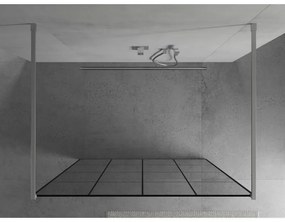 Mexen Kioto volně stojící sprchová zástěna 130 x 200 cm, Průhledné/Černý vzor 8 mm, Chromovaná - 800-130-002-01-77