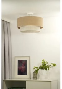 Duolla - Přisazený lustr YUTE BOHO 1xE27/15W/230V pr. 45 cm hnědá/krémová