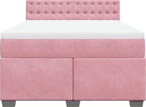 Box spring postel s matrací tmavě růžová 140 x 200 cm samet 3286347