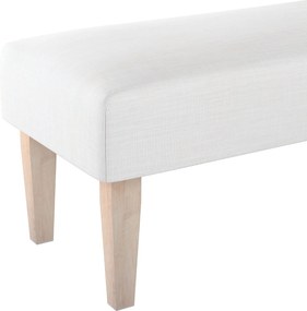 Dlouhá lavička 100x40cm barva bílá látka pletený vzor