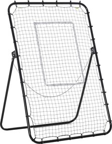 HOMCOM Fotbalový Rebounder, Skládací Fotbalová Brána, Odrazová Stěna s 4 Nastavitelnými Úrovněmi, Kovový Rám pro Děti a Dospělé 123 x 73 x 178,5 cm, Č