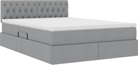 Postel s úložným prostorem a matrací Světle šedá 140 x 190 cm 3370569