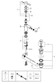 GROHE 33848001 - Bidetová baterie LINEARE DN 15 lesklý chrom