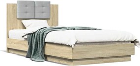 Rám postele s čelem a LED osvětlením dub sonoma 75 x 190 cm 3210068