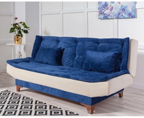 Atelier del Sofa 3-místná pohovka Kelebek - Dark Blue, Cream, Tmavá Modrá, Krémová