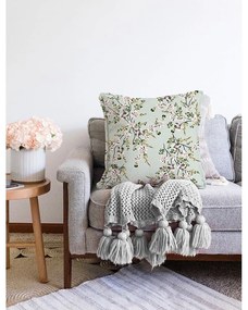 Zelený povlak na polštář s příměsí bavlny Minimalist Cushion Covers Bloom, 55 x 55 cm