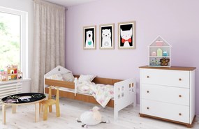 BabyBeds Dětská postel POLA Velikost postele: 180x80 cm, Barevné provedení: Olše, Úložný prostor: Ne, bez úložného prostoru Bílá