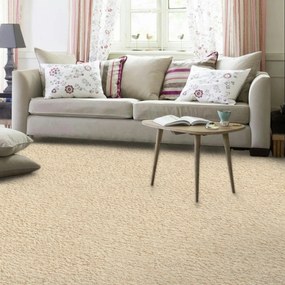 Koberec metráž Velveti 6913, na mieru, šíře 4m, béžová, twinback (filc+juta), obchodné priestory, ITC