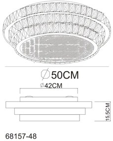 Globo 68157-48 - LED Stmív. stropní svítidlo KLARA LED/48W/230V pr. 50 cm + DO