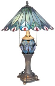 Stolní lampa Tiffany Peacock – 40x65 cm