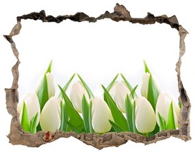 Wallmuralia Samolepící nálepka fototapeta Bílé tulipány 95x64 cm