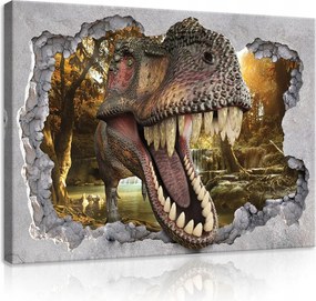 Obraz Na Plátně Canvas 100x75 Dinosaurus Díra 3D