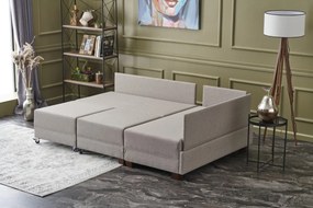 Hanah Home Rohová pohovka FLY krémová 280 cm s lenoškou vpravo 825BLC2671