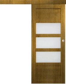 posuvné interiérové dveře na stěnu vasco doors BRAGA model B Průchozí rozměr: 70 x 197 cm, Orientace dveří: Levé dveře, Dekor: Dub riviera