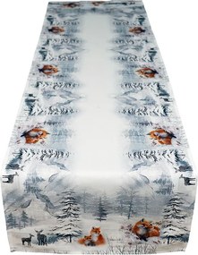 Ubrus lišky v zimním lese 40 × 140 cm