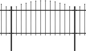 vidaXL Zahradní plot s hroty ocel (1,25–1,5) x 17 m černý [277739]