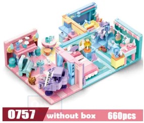 Mini stavebnice pro dívky, různé druhy Varianta: kreativní místnosti 660 ks