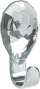 Spirella JEWEL samolepící háček čirý diamant / plast / 30 x 65 mm