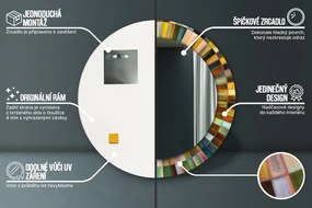 Kulaté dekorativní zrcadlo Abstraktní radiální vzor fi 60 cm