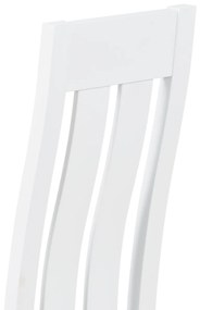 AUTRONIC Jídelní židle, masiv buk, barva bílá, látkový hnědý potah BC-2602 WT