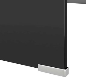 TV stolek / podstavec na monitor sklo černý 120x30x13 cm 244141