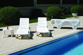Sada 10 ks zahradní lehátko Aqua – bílá