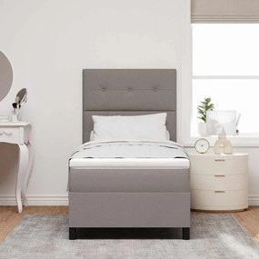 Postel s boxspringem s čelo Taupe 90 x 200 cm textil 3339361
