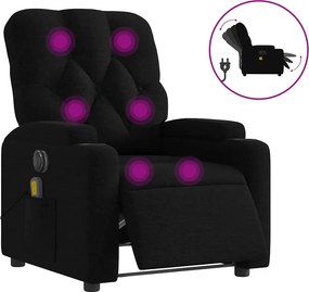 Elektrické masážní polohovací křeslo černé textil 3204700