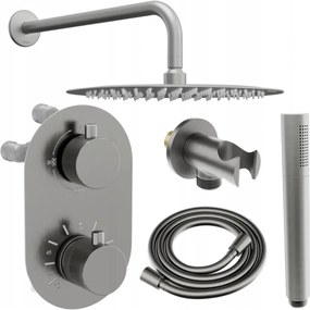 Mexen Kai DR70 podomítkový sprchový set s dešťovou sprchou 25 cm, grafitová, 77602DR7025-66