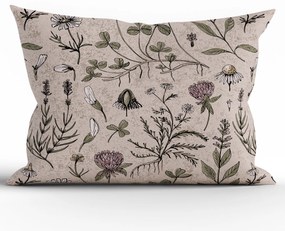 MK Lůžkoviny Bavlněný povlak na polštář Renforcé 50 x 70 cm - Herbář béžový