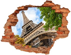 Wallmuralia Samolepící díra nálepka Eiffelova věž Paříž 90x70 cm