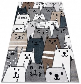 Dětský kusový koberec Kočky šedý 240x330cm