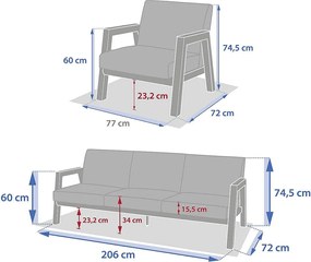 DEOKORK Hliníková sestava HELIOS pro 7 osob (ivory)
