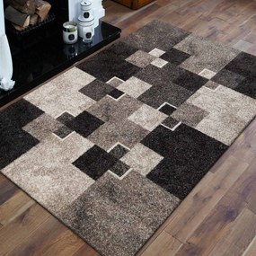 DY Šedočerný koberec s geometrickým vzorem Panamero 03 Rozměr: 60x100 cm