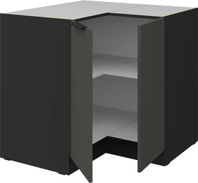ARIA pe | dolní skříňka 90x90 DN 2F rohová s policí | 90x90 cm | černá/šedá grafit