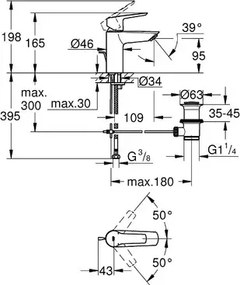 Grohe QuickFix Start - Umyvadlová baterie s výpustí matná černá