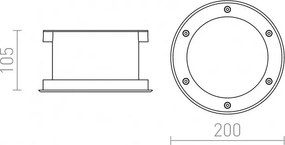 RED R10532 TERRA zápustná nerez 230V LED 20W 120° IP65 3000K - RED - DESIGN RENDL