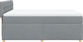 Box spring postel s matrací světle šedá 140 x 200 cm textil 3289010