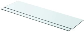 Policové desky 2 ks sklo čiré 80 x 20 cm 3051574