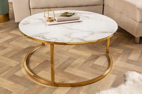 Designový konferenční stolek Latrisha II - 80 cm vzor mramorová imitace - Skladem