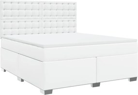 Box spring postel s matrací bílá 180x200 cm umělá kůže 3290733