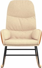Houpací křeslo krémově bílé textil 341044