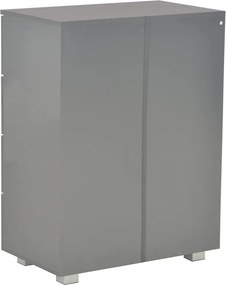 Příborník šedý s vysokým leskem 60x35x80 cm kompozitní dřevo 283714