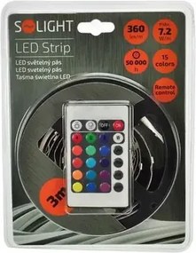 Solight WM55 LED světelný pás / RGB / 3m / sada s 12V adaptérem a dálk